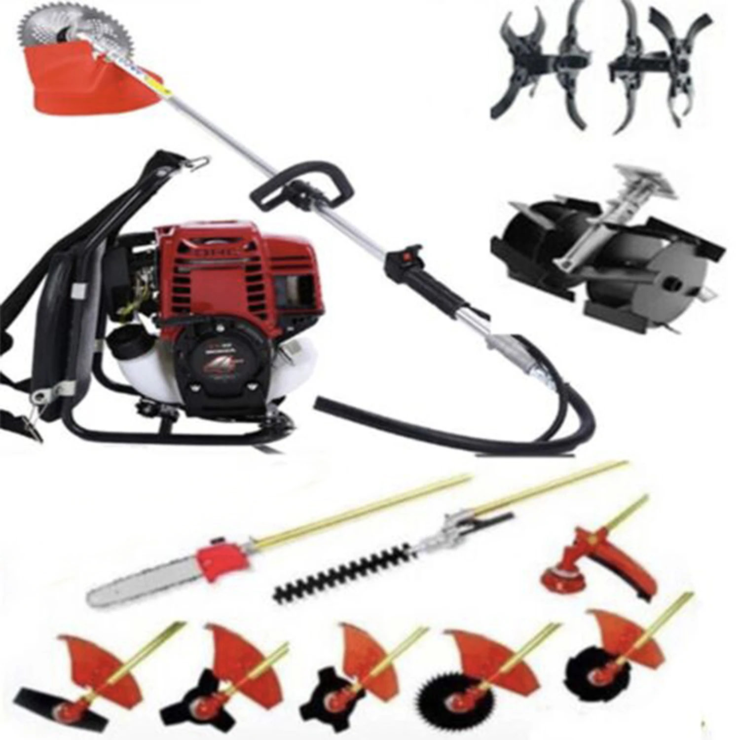 GX35-Backpack-12-in-1-Brush-Cutter-weed-eater-lawn-mower-tiller-hedge ...