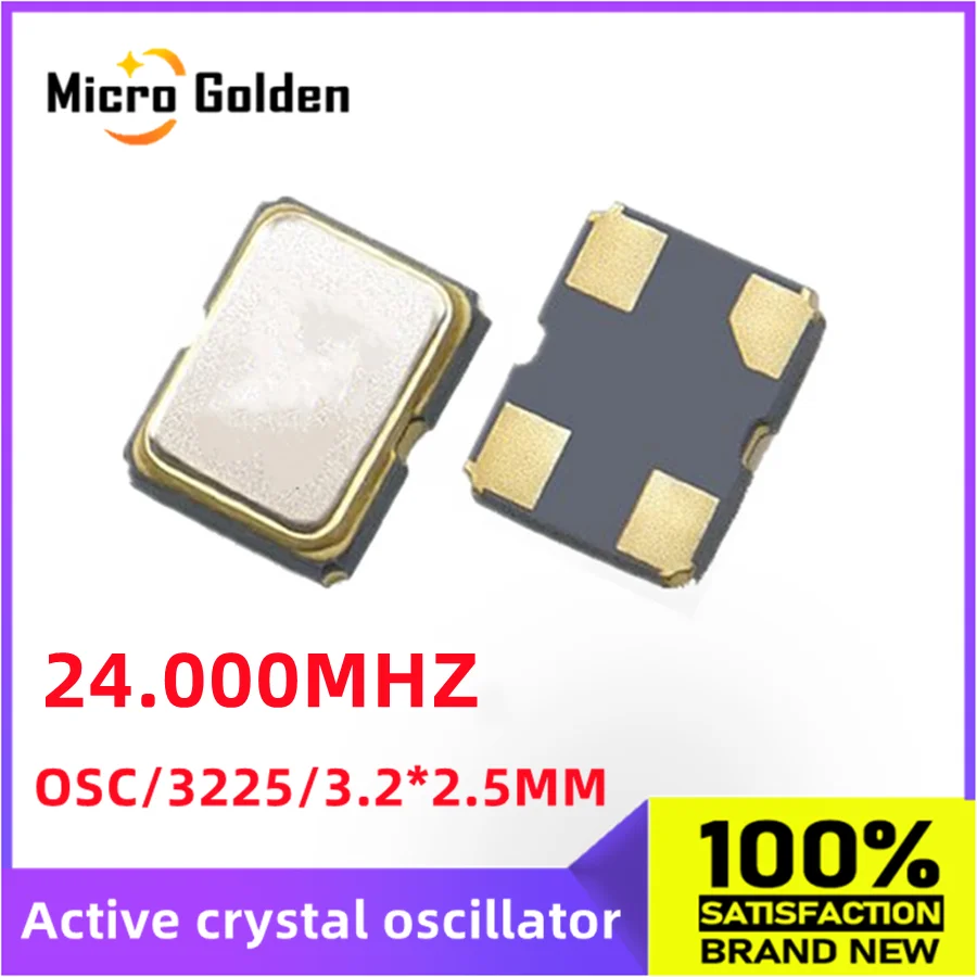 (5pcs) 24M 24MHZ 24.000MHZ 3225 SMD Active crystal oscillator 4PIN OSC 3.2*2.5mm Crystal ...