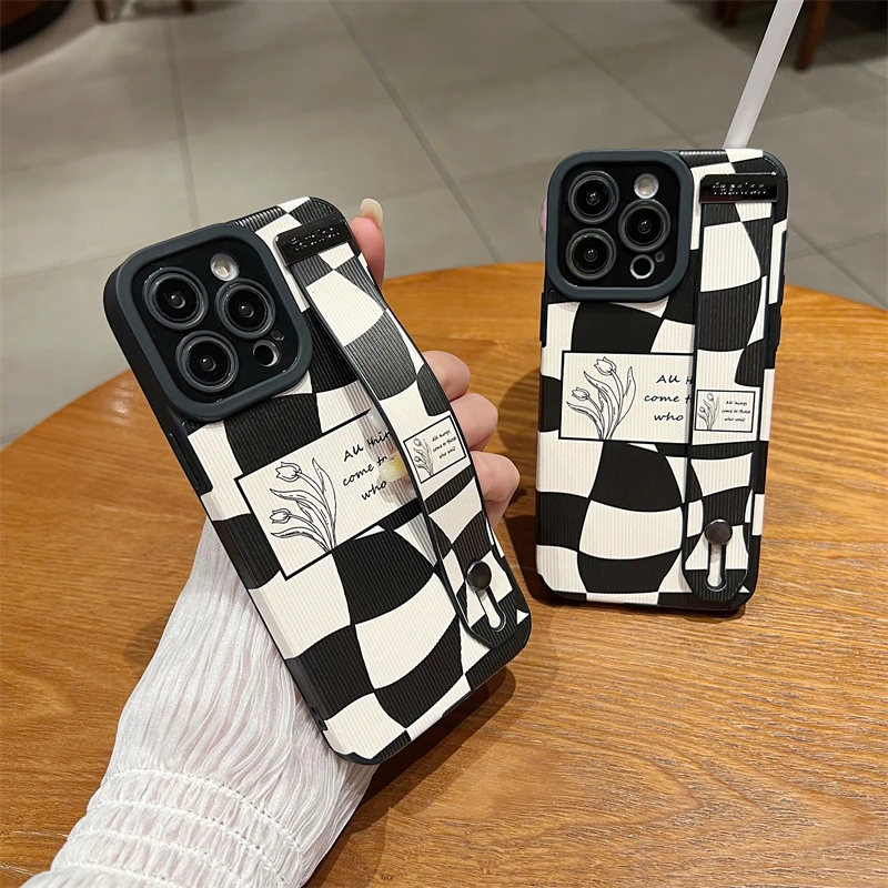 Creative-Hidden-Stand-Irregular-Grid-Phone-Case-For-iPhone-15-13-14-12 ...