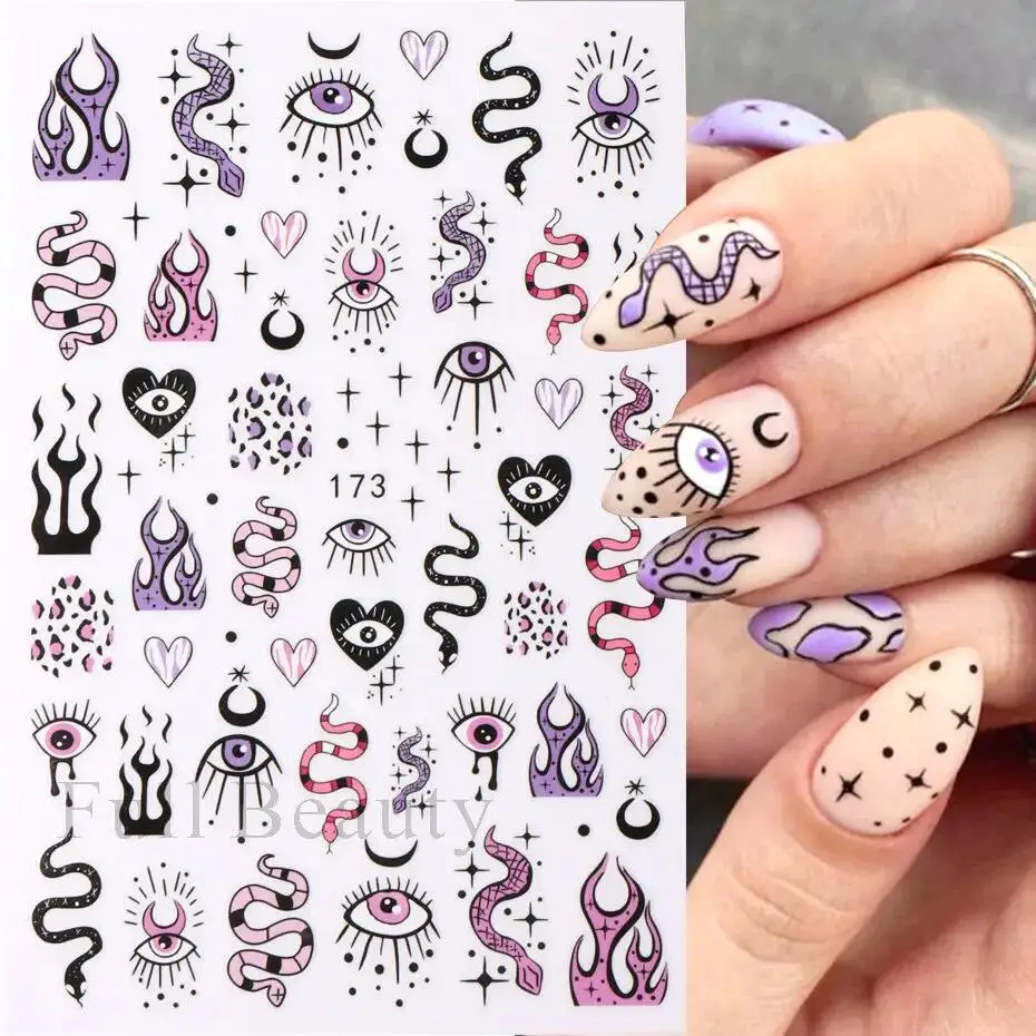 3D-Purple-Blue-Evil-Eyes-Nail-Art-Stickers-Snake-Flame-Star-Sliders ...