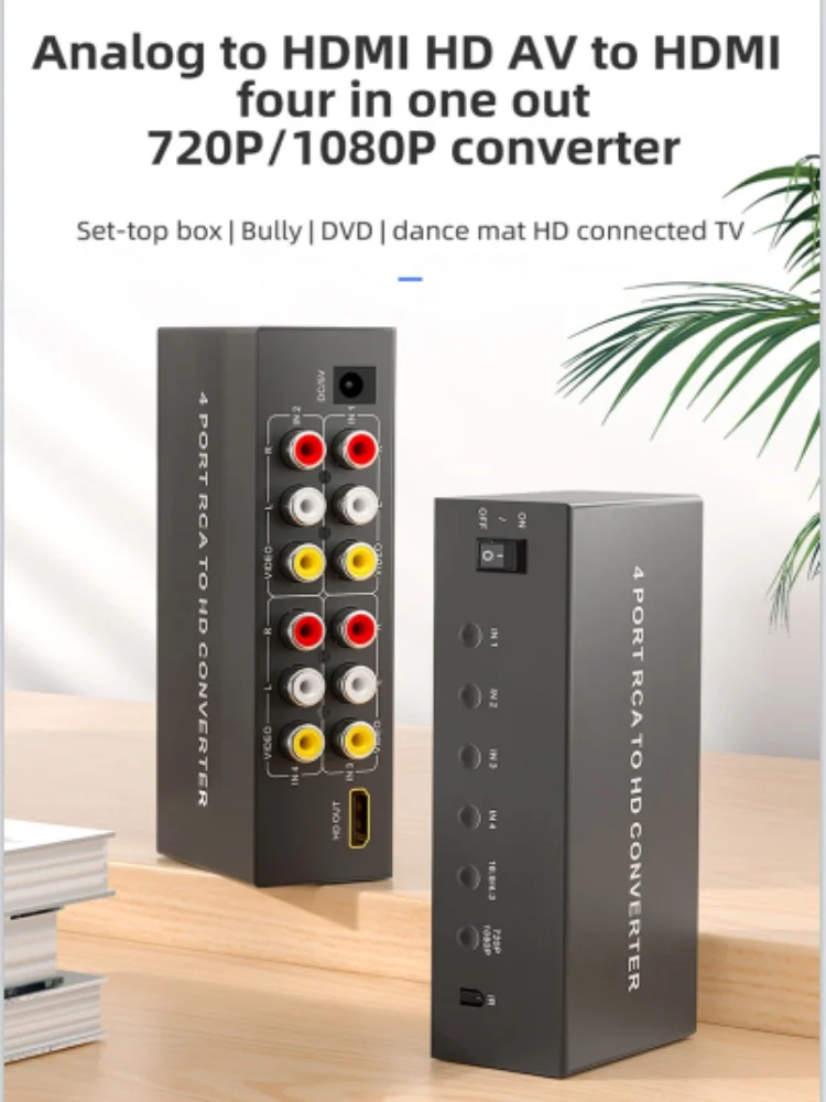 RCA AV to HDMI Converter 1080P Composite HDMI Video Audio Switcher 4 ...