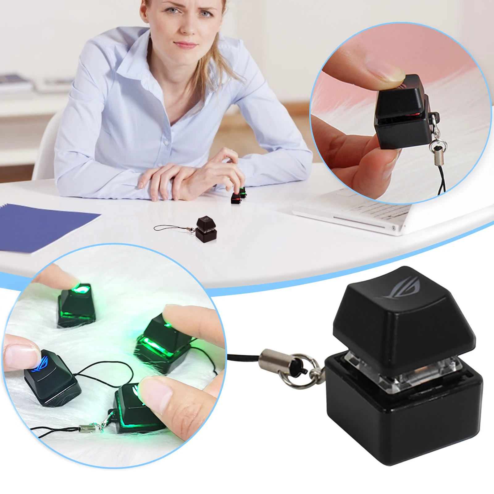 Mechanical-Switch-Keychain-Keyboard-EDC-Fidget-Gadget-Funny-Click ...