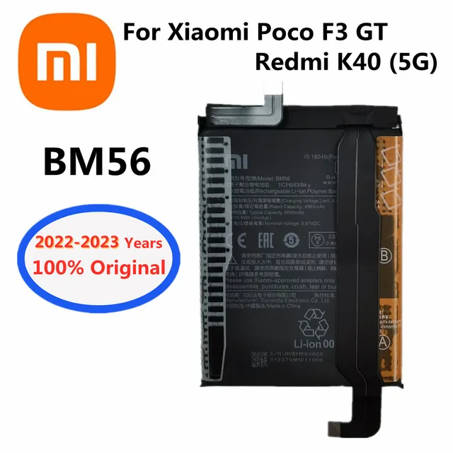 100% New Xiaomi Original BM56 Battery For Xiaomi POCO F3 GT Redmi K40 ...