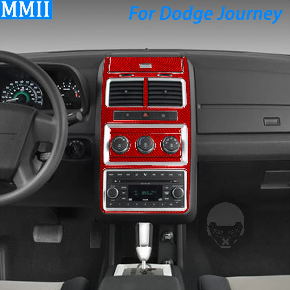 Red-Carbon-Fiber-Central-Radio-AC-Control-Panel-Trim-Cover-Car-Interior ...