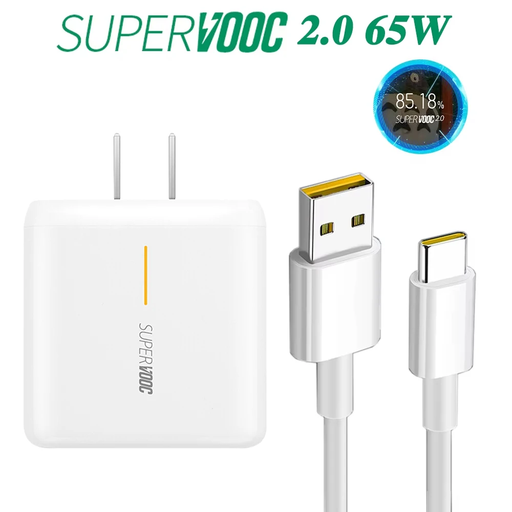 Supervooc 2.0-携帯電話アダプター,65W,急速充電,タブレット,ポータブル,タイプC充電器,Oppo,Huawei ...