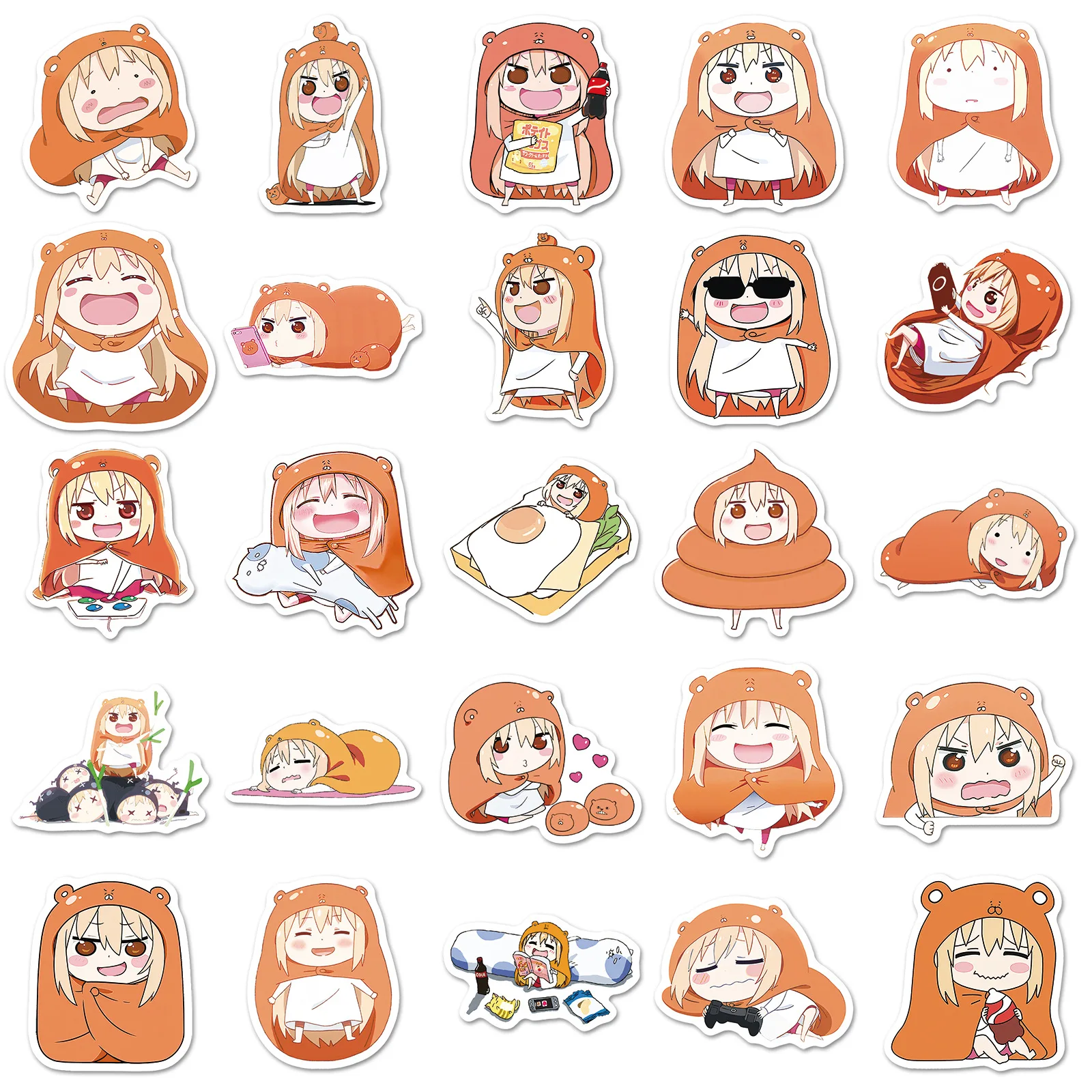 10/50PCS Cute Doma Umaru Stickers Anime Meme Sticker Scrapbook Luggage ...