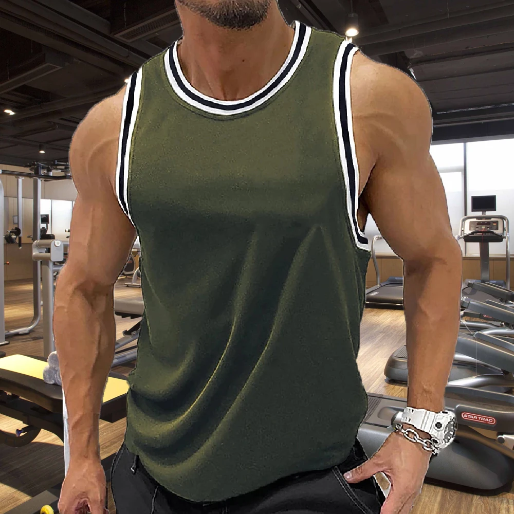 Summer Gym Stringer Tank Top Men Polyestre Clothing Bodybuilding ...