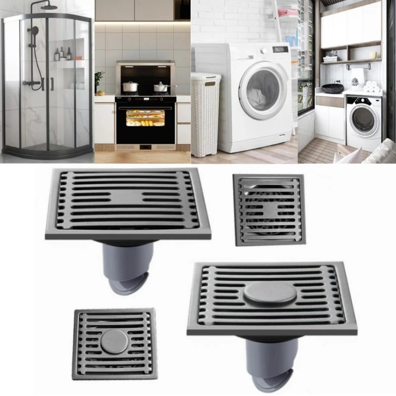 Stainless-Steel-Floor-Drains-Square-Washing-Machine-Deodorant-Drainer ...
