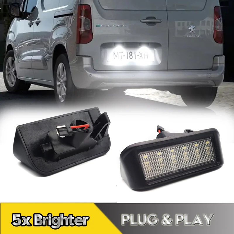 2Pcs-Canbus-LED-Number-License-Plate-Lights-Lamps-For-Peugeot-Expert ...