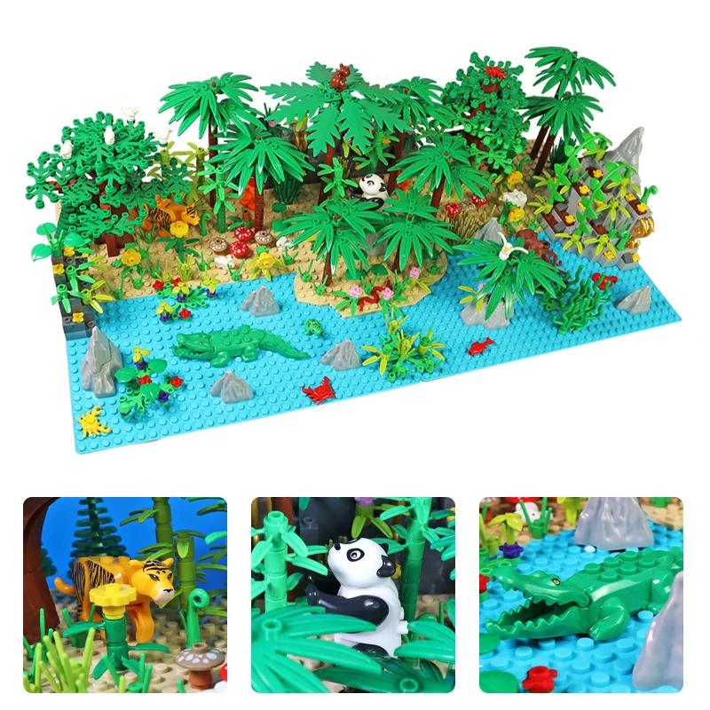 MOC-Jungle-Wild-Animals-Building-Blocks-DIY-Toys-for-Boys-Girls-Forest ...