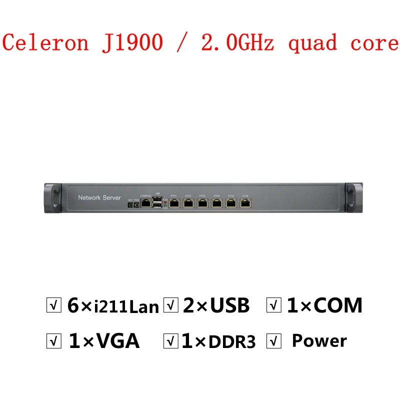 J1900 2.0ghz Quad Core 1u Firewall Mikrotik Pfsense Vpn Network ...