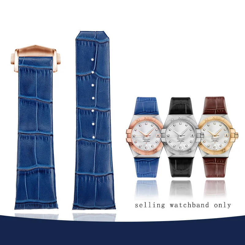 Genuine-leather-watch-strap-for-Omega-Constellation-Double-Eagle-series ...