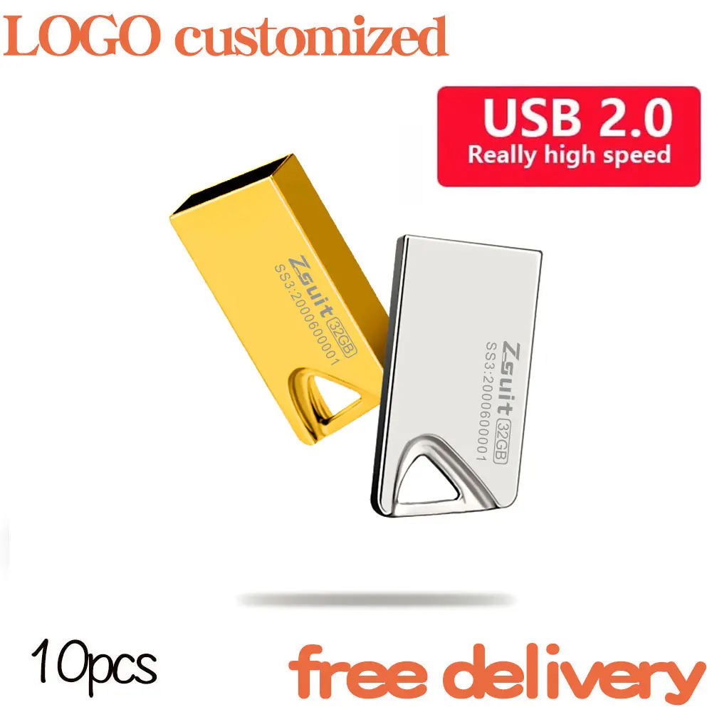 Creative Mini Usb Stick Metal Usb Flash Drive 64gb Gold Pen Drive ...