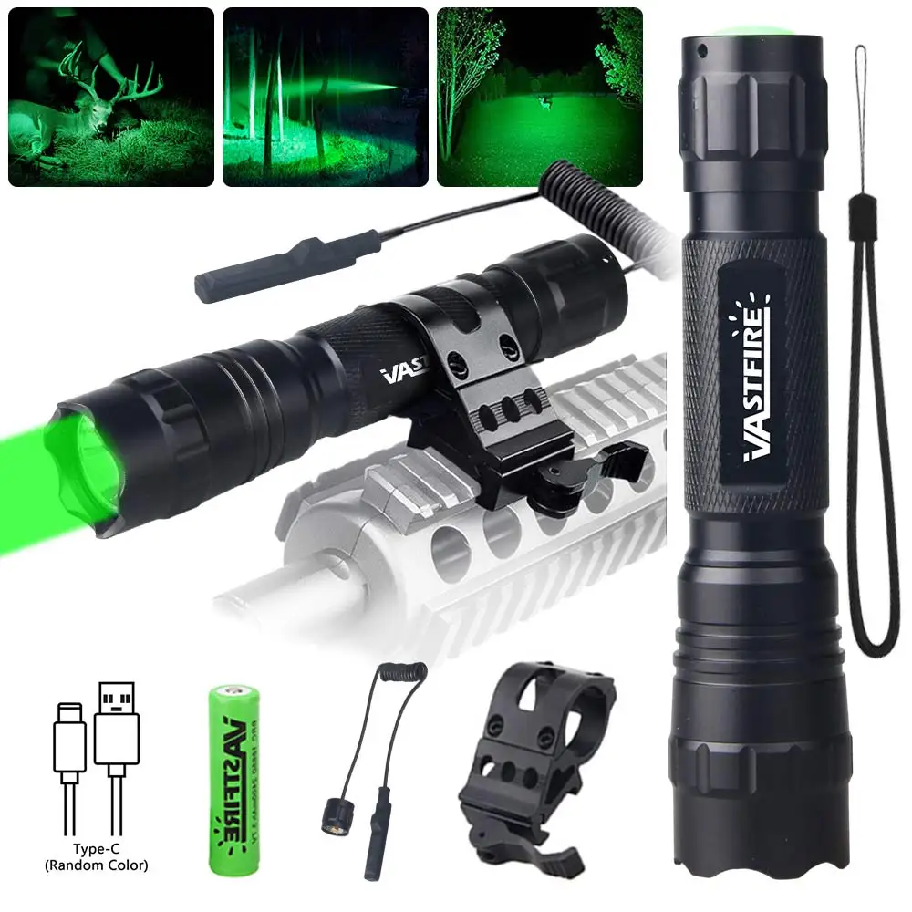 Tactical-Hunting-Flashlight-Red-Green-White-Flashlight-Aluminum ...