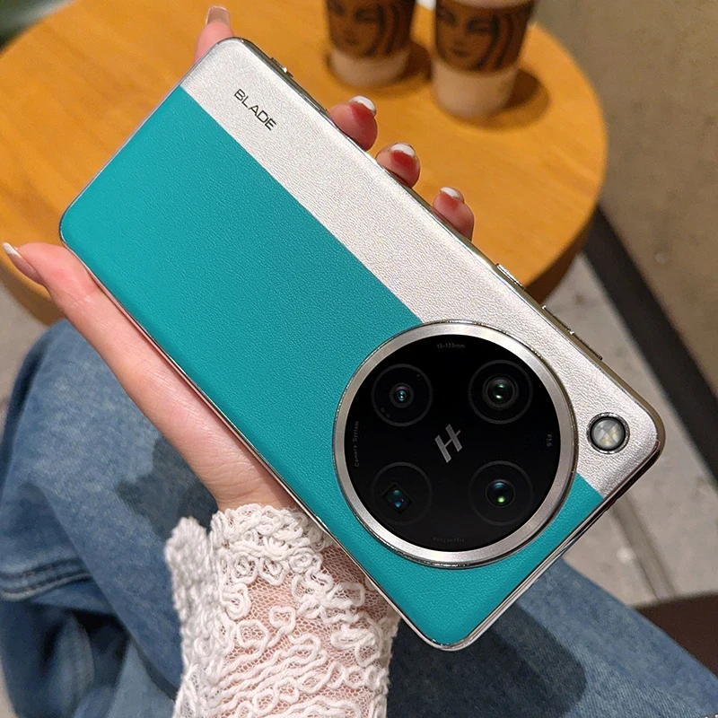 For OPPO Find X8 Pro Case Luxury PU Leather Color block Skin Protective ...
