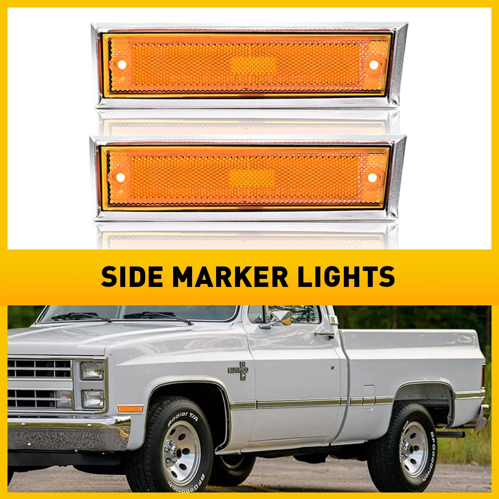 For Chevrolet Suburban GMC C1500 Truck C10 C20 Side Marker Lights Lens ...