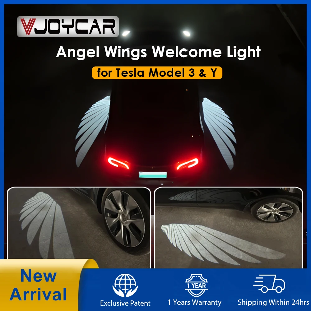 New Angel Wings Welcome Light for Tesla Model Y 3 Romantic Atmosphere ...