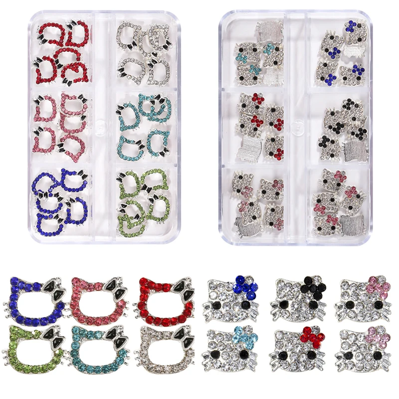 30PCS-Kawaii-Hello-Kitty-Nail-Rhinestones-3D-Nail-Art-Charms-Alloy ...