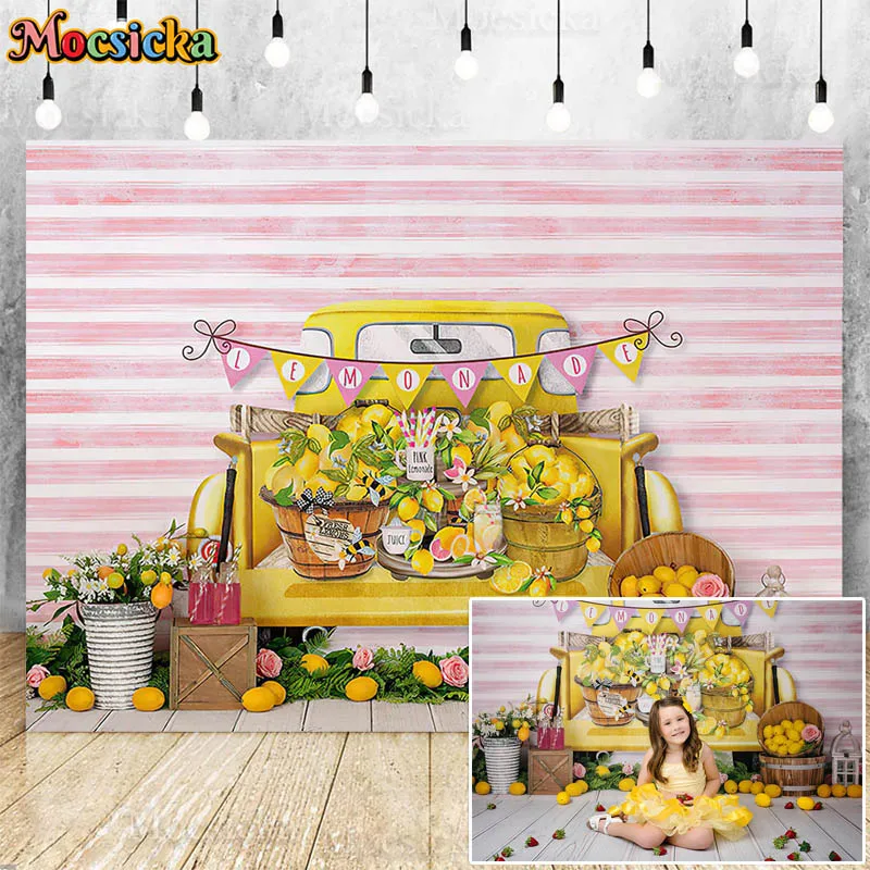 Lemonade Stand Striped Background