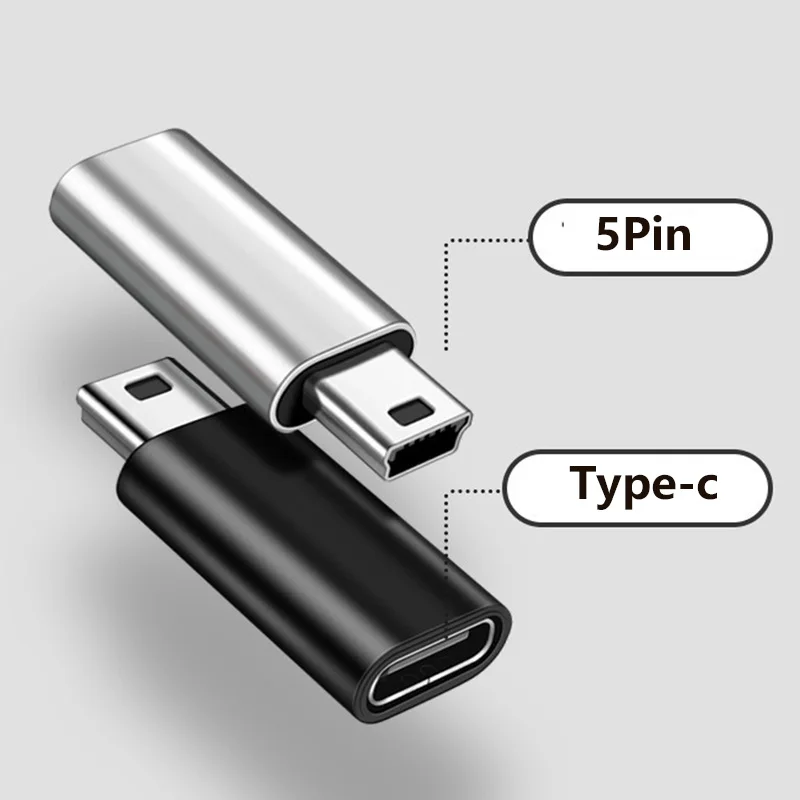 Mini-usb-para-tipo-c-adaptador-5-pinos-macho-mini-usb-para-f-mea-usb ...
