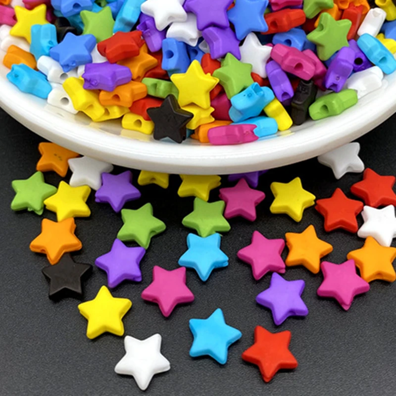 100pcs-lot-9mm-Pure-Color-Star-Shape-Acrylic-Beads-Loose-Spacer-Beads ...