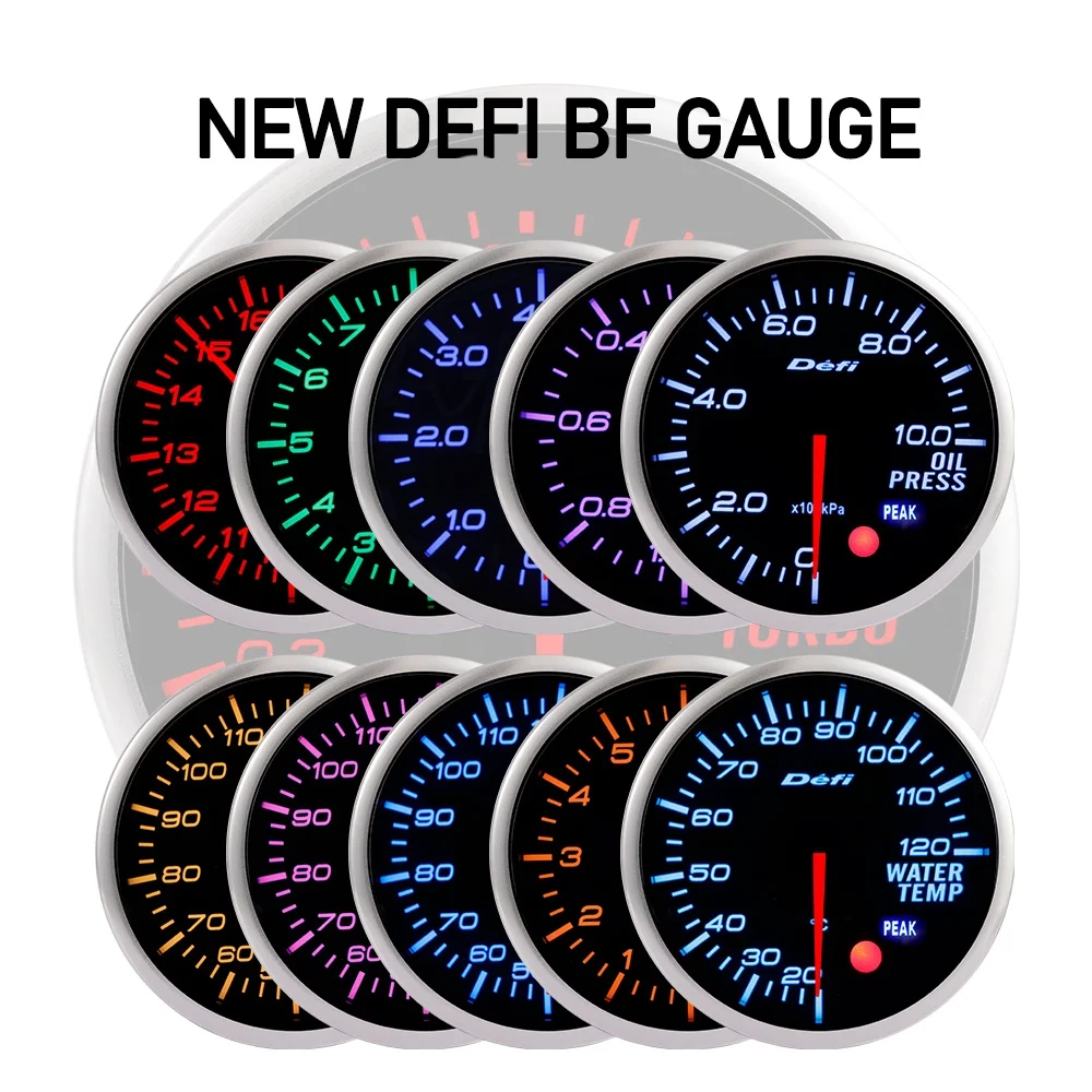 60MM-Defi-BF-Car-Turbo-Gauge-10Colors-Oil-Temperture-Water-Temperture-Fuel-Pressure-Oil-Pressure ...
