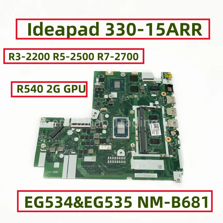 For-Lenovo-Ideapad-330-15ARR-Laptop-Motherboard-NM-B681-With-R3-2200-R5 ...