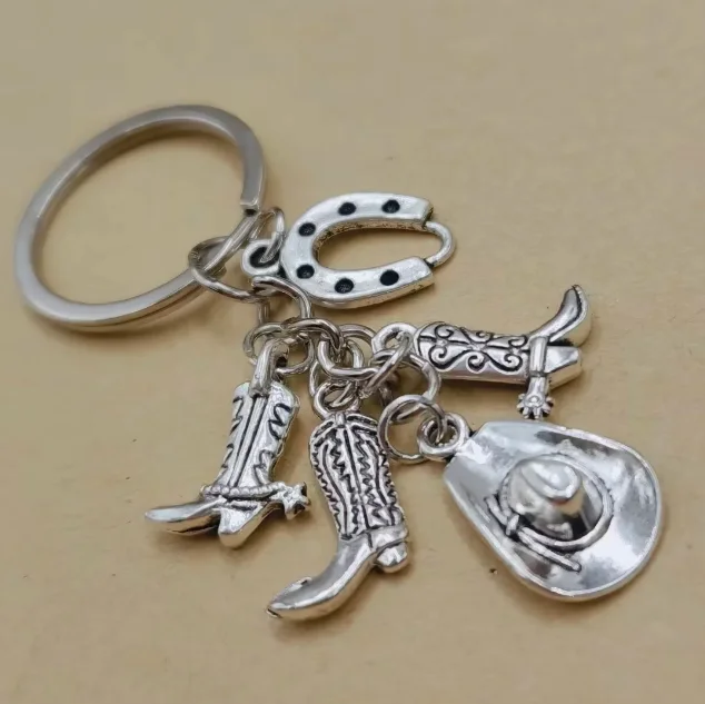Cowboy-Boot-Cowboy-Hat-Horseshoes-Key-Chains-Cowboy-Shoes-Hat-Charm ...