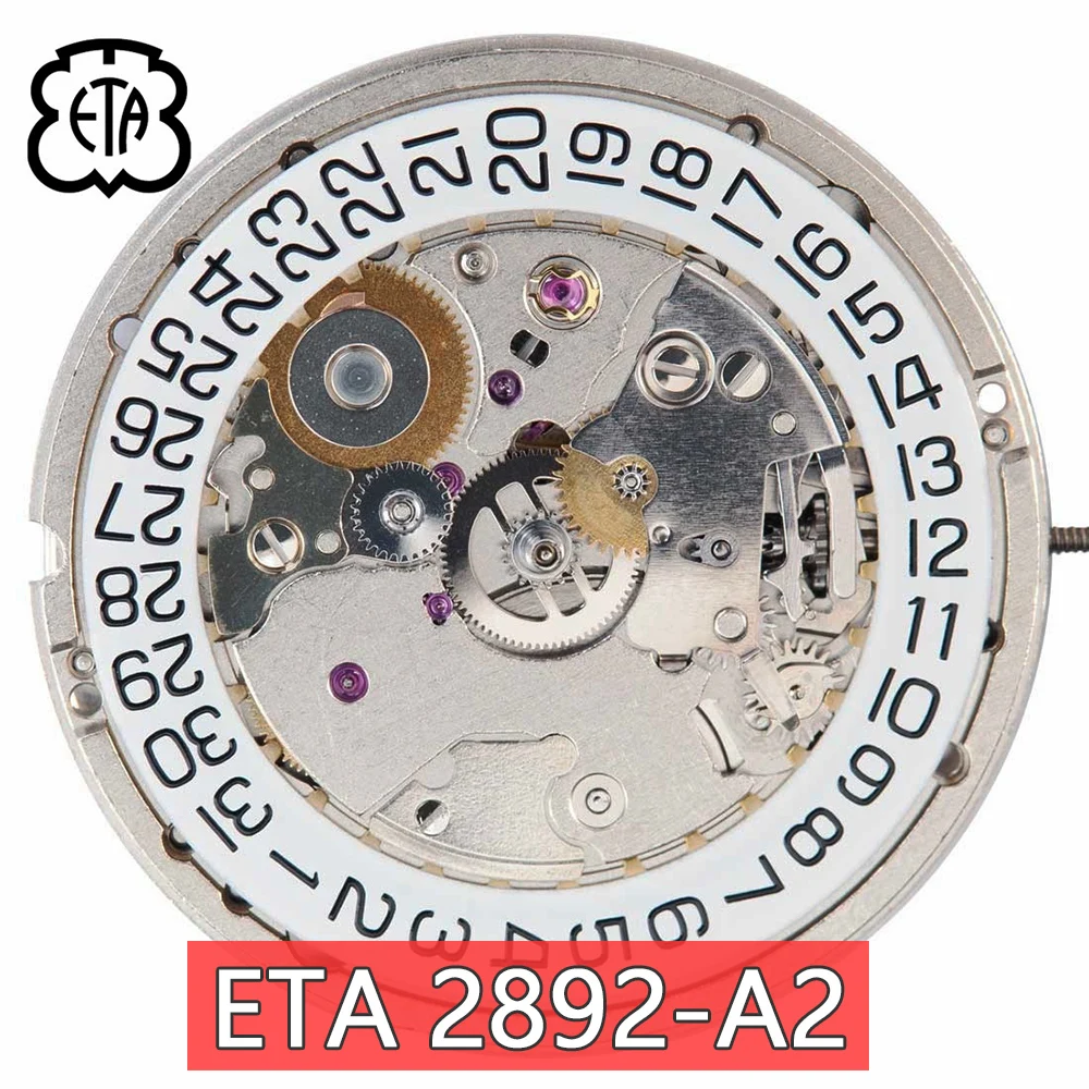 오리지널 ETA 2892 A2 자동 기계식 무브먼트 고정밀 V8 인증 메커니즘 2892 화이트 Datewheel 21 주얼리 ...