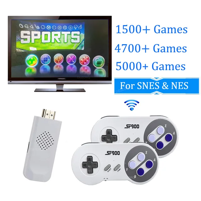 SF900 Retro Video Game Console HD Game Stick With 1500 Games for SNES ...
