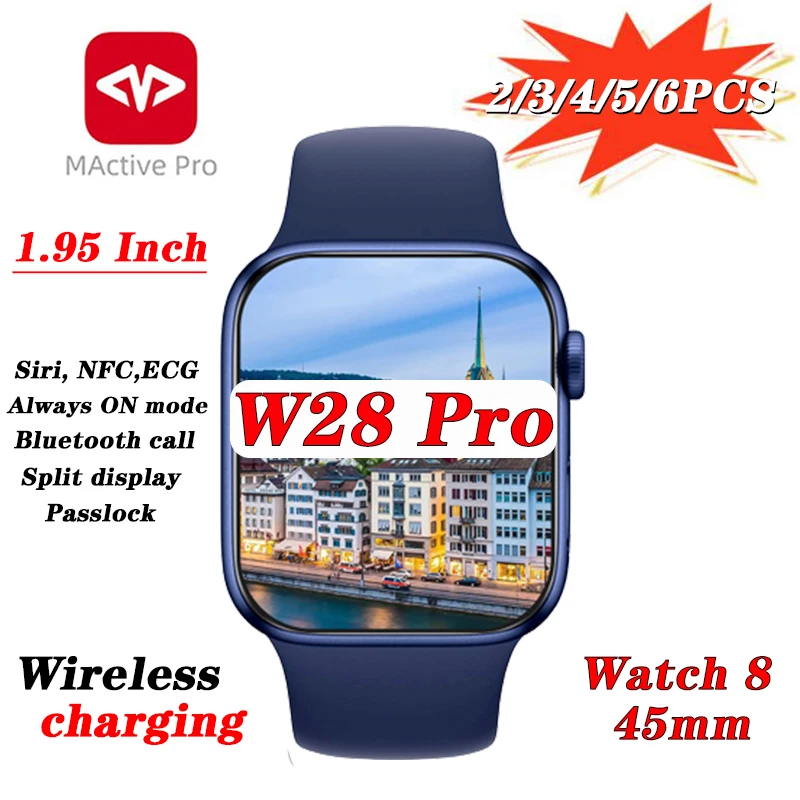 Montre Connectée W28 Pro Série 8 Pour Hommes Et Femmes, Grand Écran De ...