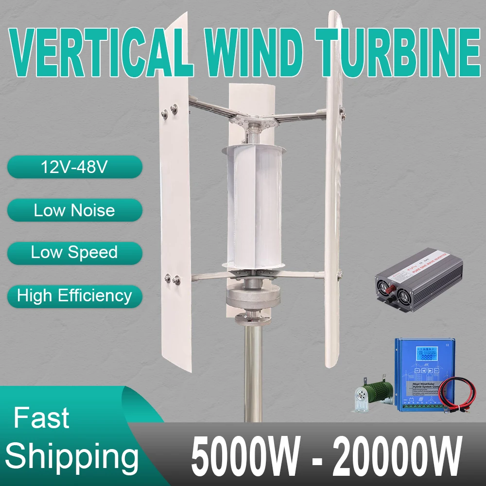 6000W Wind Turbine Generator 24V Wind Turbine Kit 3-Blade Wind Power ...