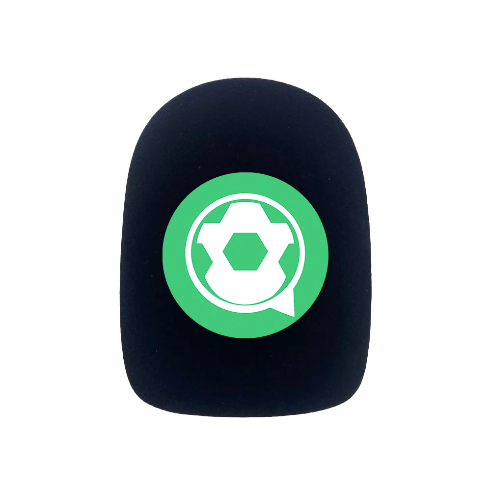 Customized-Logo-Flocking-Mic-Sponge-Printing-Covers-Interview ...