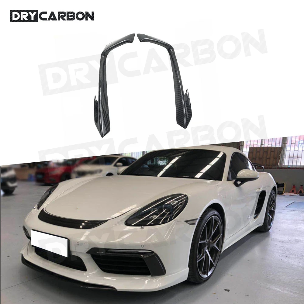 Dry-Carbon-Fiber-Front-Fog-Lamp-Trims-Frame-Cover-fit-for-Porsche-718 ...
