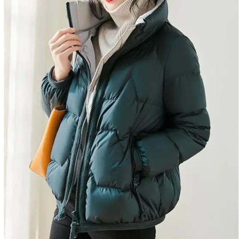 Woman-Coat-Duck-Down-Short-Green-Jackets-for-Women-Thick-Padding ...