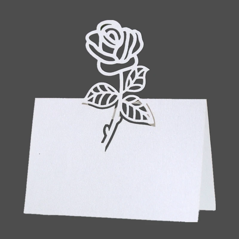 Creative-Rose-Seat-Card-Pearl-Paper-Place-Cards-for-Wedding-Party-Decor ...