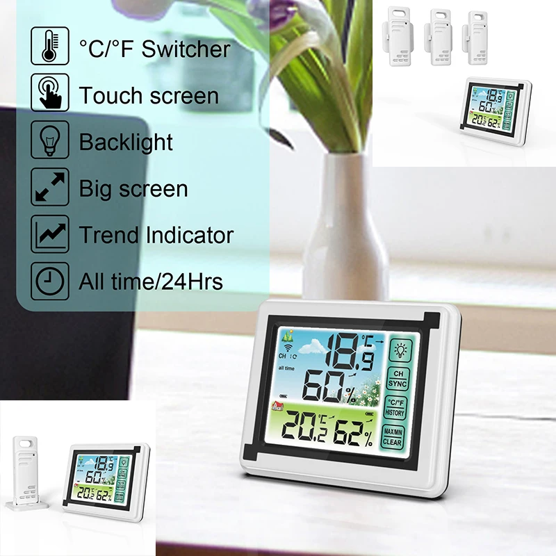 Indoor-Outdoor-Thermohygrometer-Touch-Color-Screen-Weather-Station ...