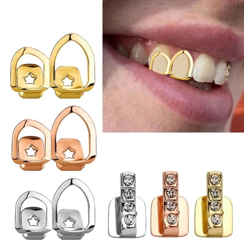 Hip-Hop-Teeth-Grillz-Men-Women-Gold-Silver-Color-Single-Tooth-Grillz ...