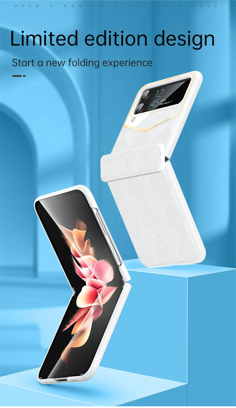 For-Samsung-Galaxy-zflip3-zflip4-Deluxe-PC-Spring-Hinge-Protector-Full ...