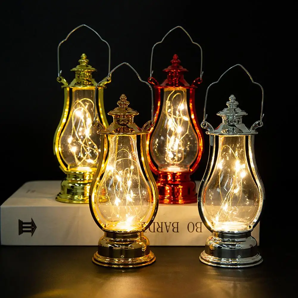 Retro LED Oil Lamp Wine Pot-shaped Copper Wire String Light Portable ...