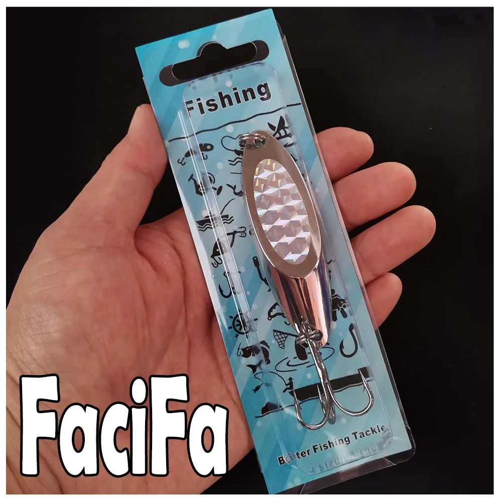 10 pcs 53g Metal Spoon Fishing Lure with iridescent Sticker and Thick ...