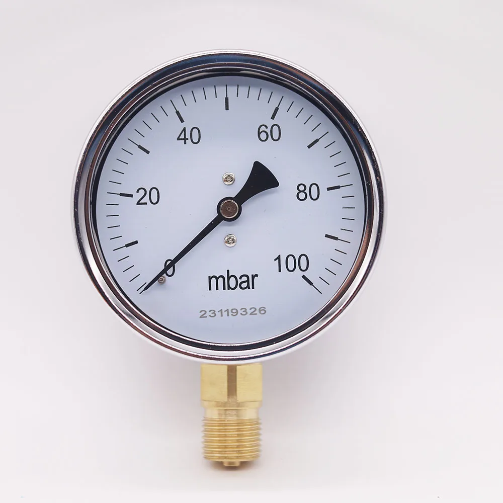 G1/2 mbar gauge 0-10mbar 40mbar 60mbar 100mbar 200mbar 500mbar 1000mbar ...
