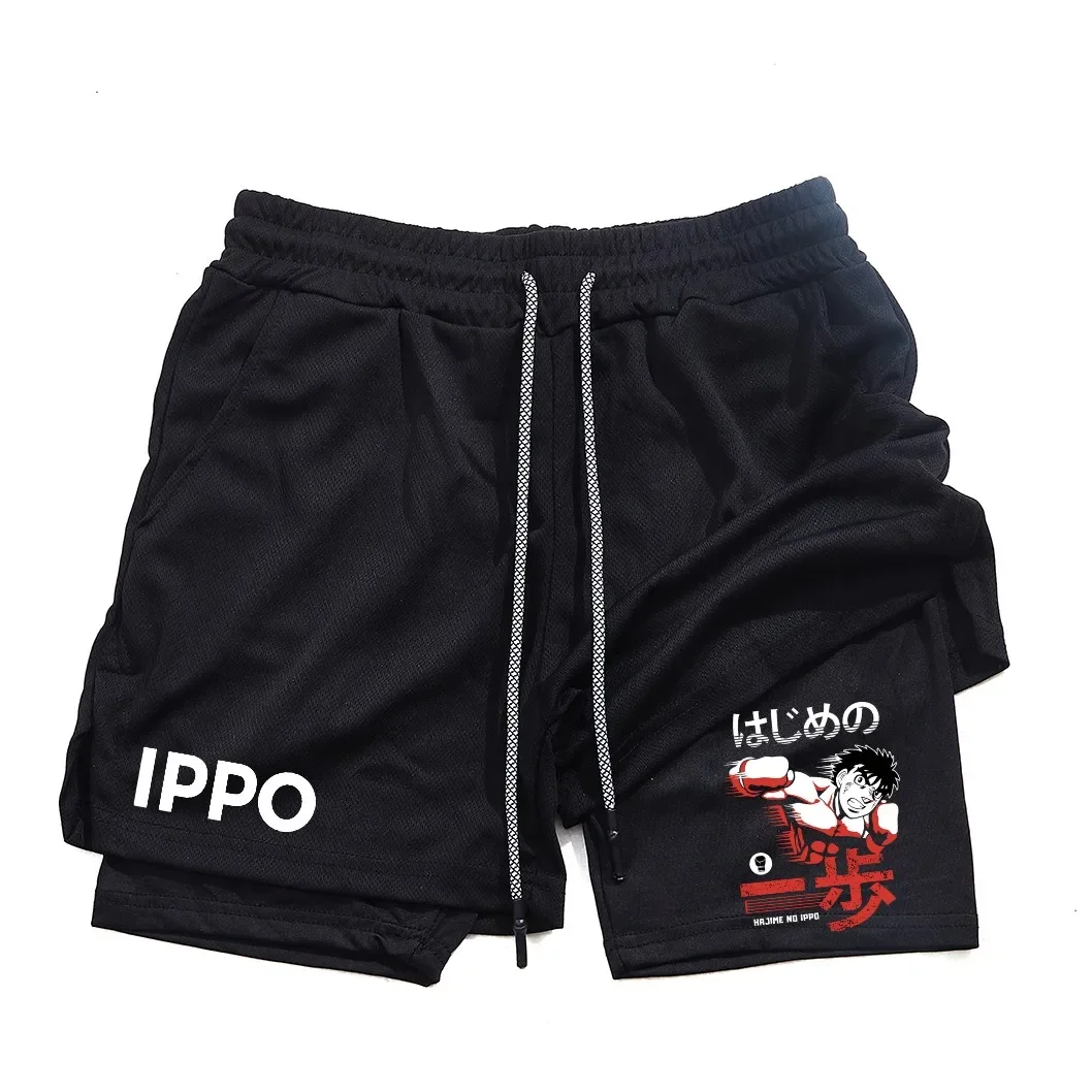 Anime-IPPO-Print-2-in-1-Compression-Shorts-for-Men-Athletic-Performance ...