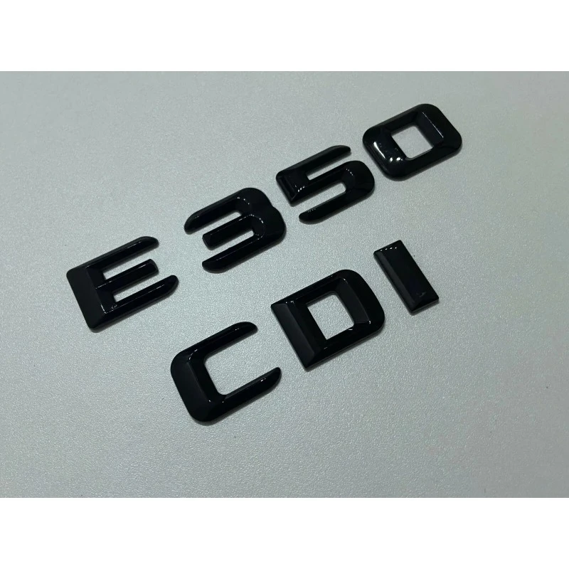 2pcs Abs E350 CDI Rear Star Emblem Black Letter Badge Logo Set for ...