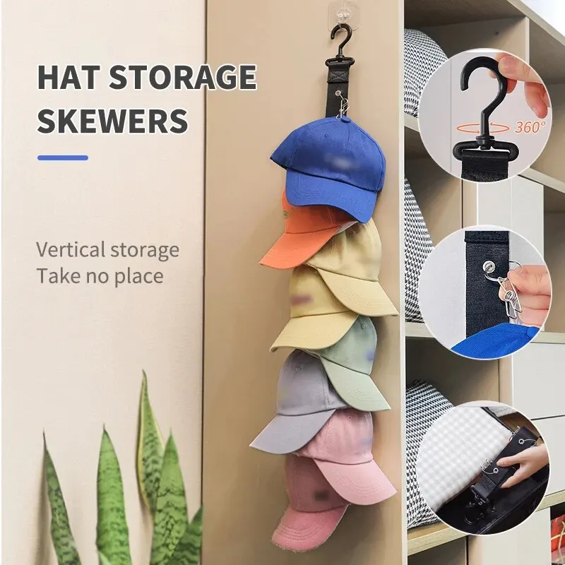 1PC-Hanging-with-Hook-with-Metal-Clips-Hat-Collections-Caps-Rack-Hat ...