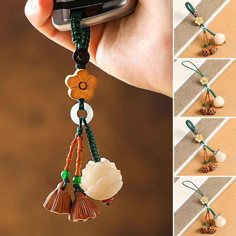 1Pcs-New-Lotus-Flower-Keyring-Simulation-Chinese-Style-Bodhi-Vintage ...