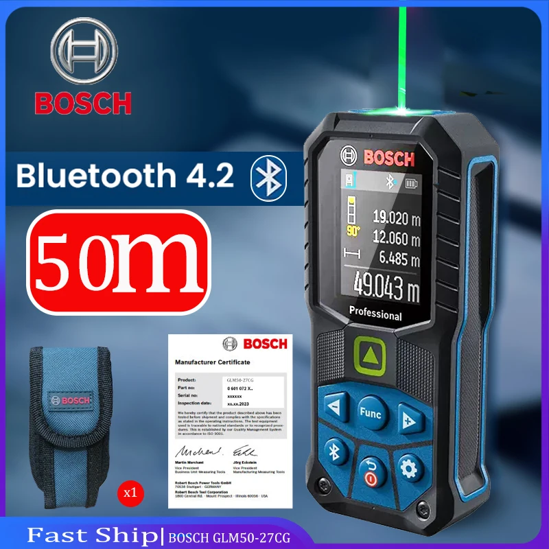 Original-Bosch-Laser-Rangefinder-GLM50-27CG-Professional-50M-Distance-Meter-Angle-Level-Measure ...
