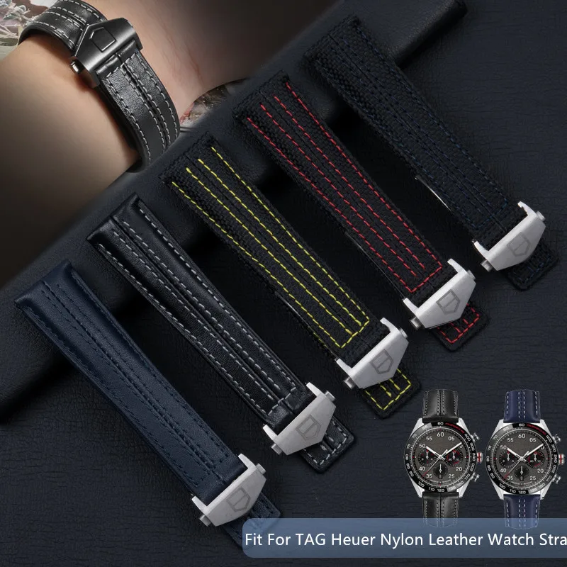 Tag Heuer Monaco Watch Band Leather | Nylon Leather Watch Accessories ...