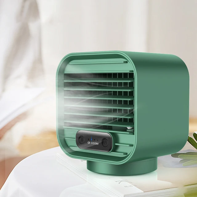 USB Desktop Air Conditioner Water Mist Small Fan Portable Rechargeable ...