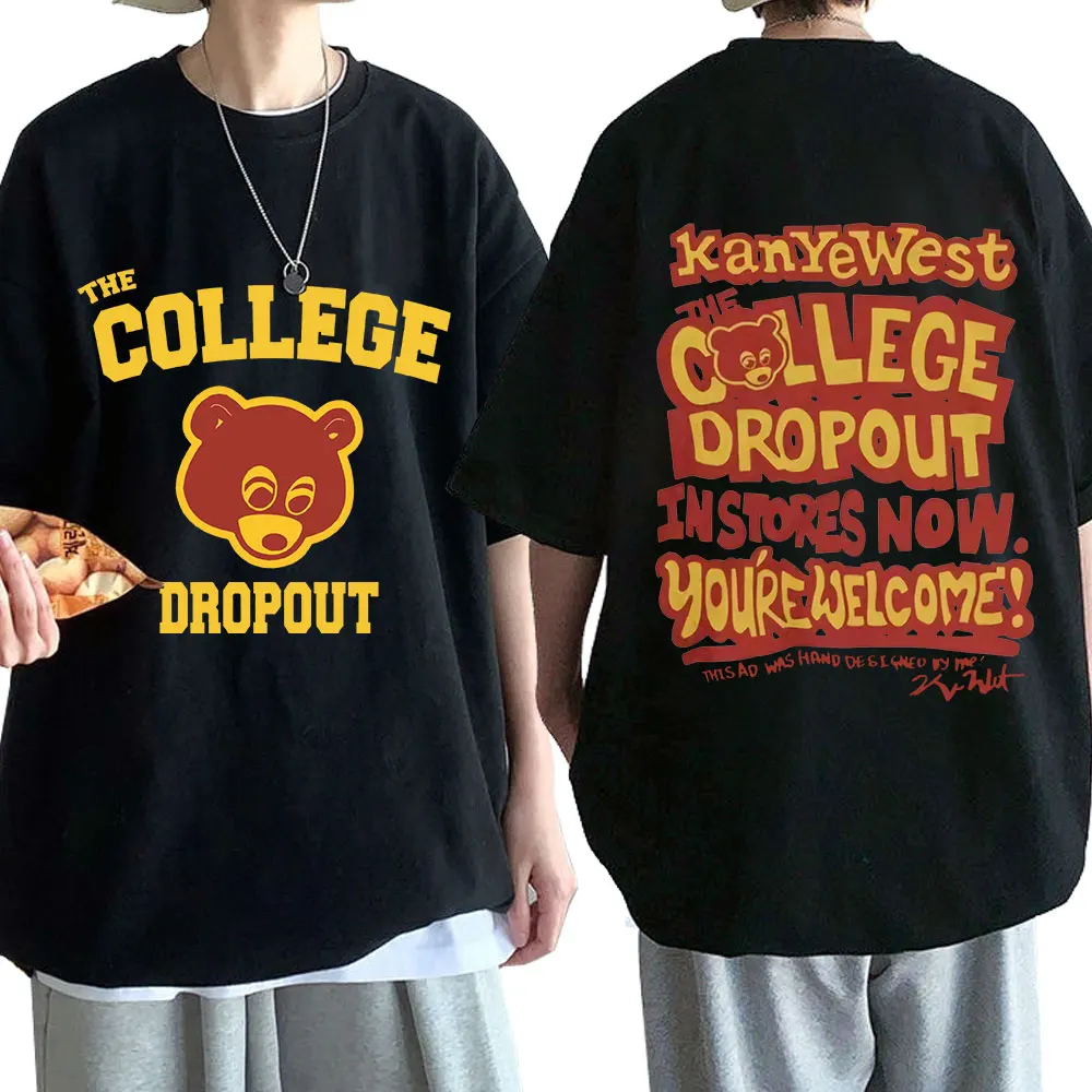Kanye West College Dropout T-shirt Music Album Double Sided Print Short ...